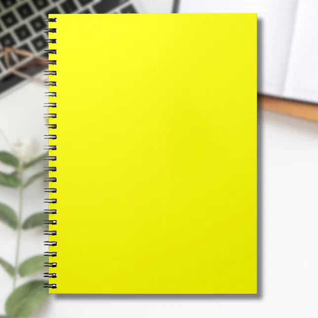 Neon Yellow Solid Color | Classic Notebook | Zazzle
