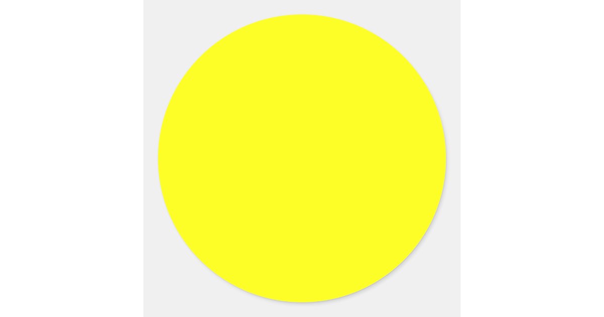 Neon Yellow Solid Color Classic Round Sticker | Zazzle