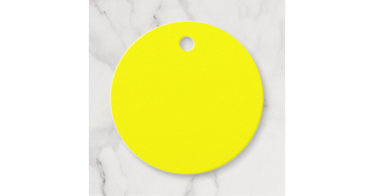Neon Yellow Solid Color Favor Tags | Zazzle