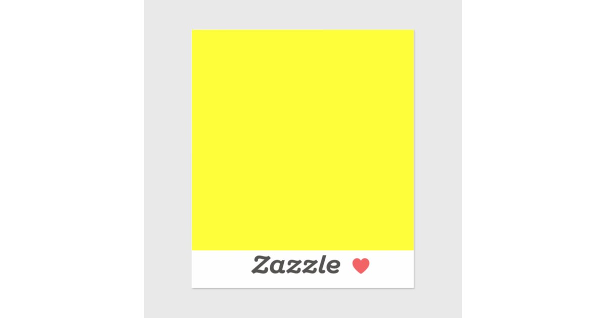 Neon Yellow Solid Color Sticker | Zazzle