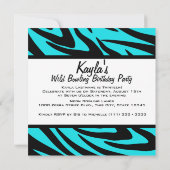 Neon Zebra Stripe Bowling Party Invitation | Zazzle