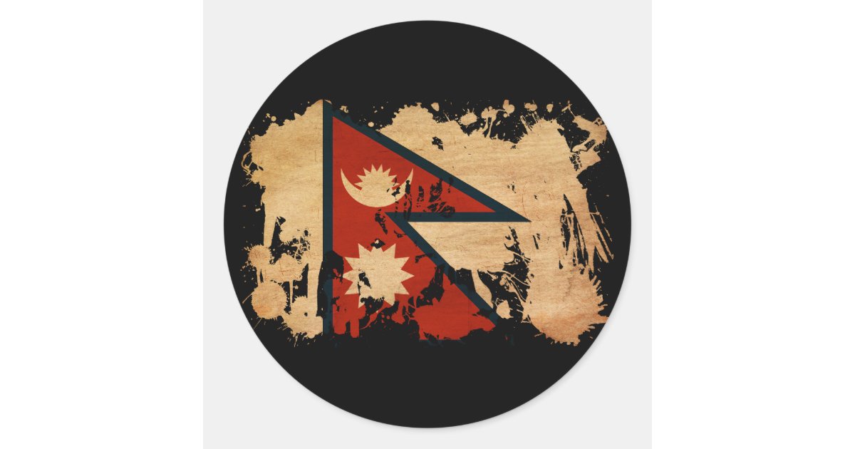 Nepal Flag Classic Round Sticker | Zazzle