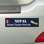 Nepal Flag + Map Bumper Sticker | Zazzle