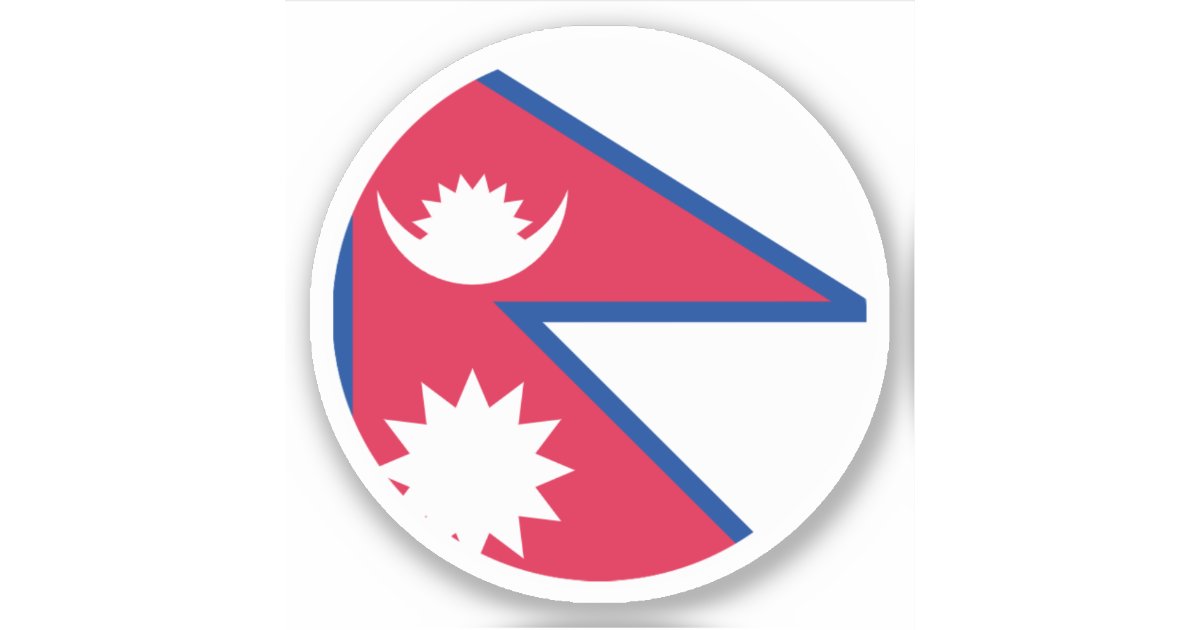 Nepal Flag Round Sticker | Zazzle