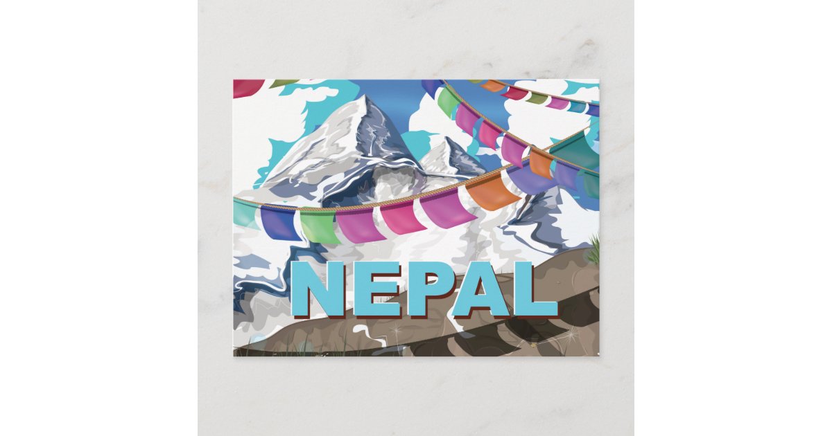 Nepal Himalayan Prayer Flags Travel poster Postcard | Zazzle