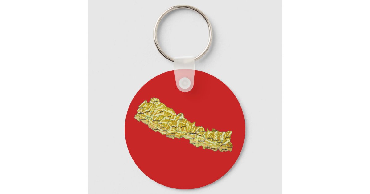 Nepal Map Keychain | Zazzle