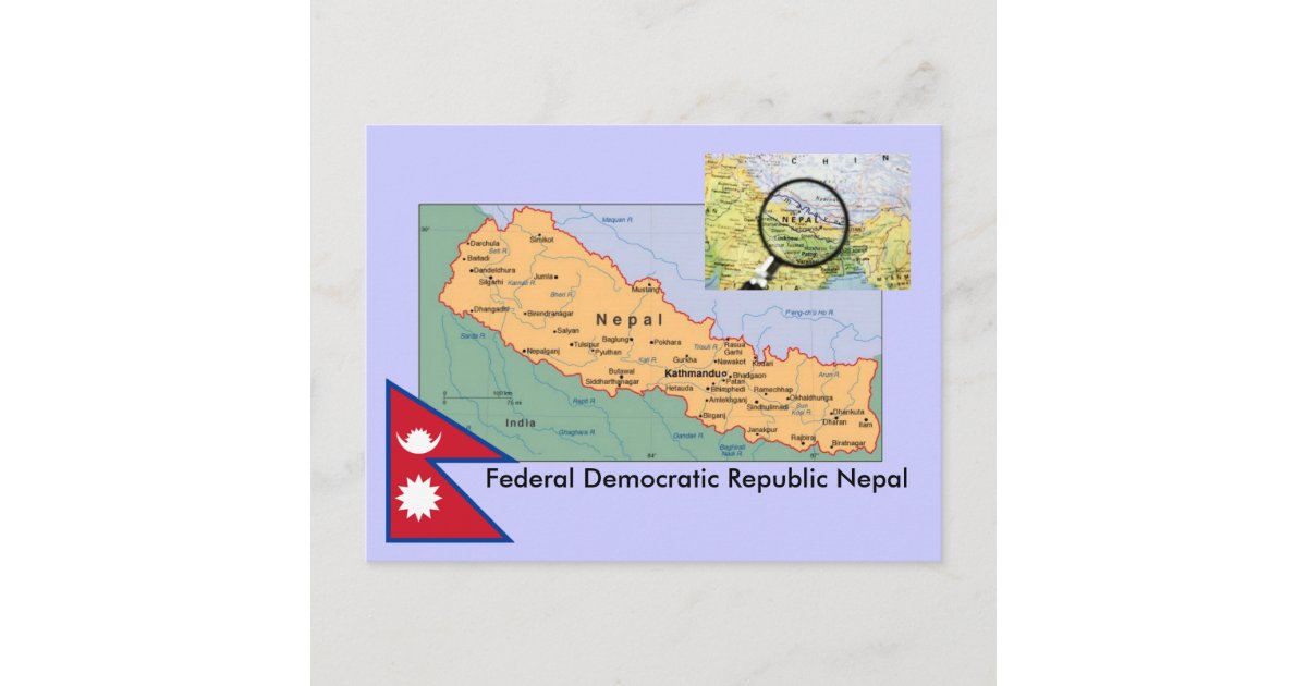 Nepal Map Postcard | Zazzle