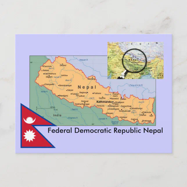 Nepal Map Postcard | Zazzle