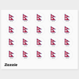 Nepali flag classic round sticker | Zazzle