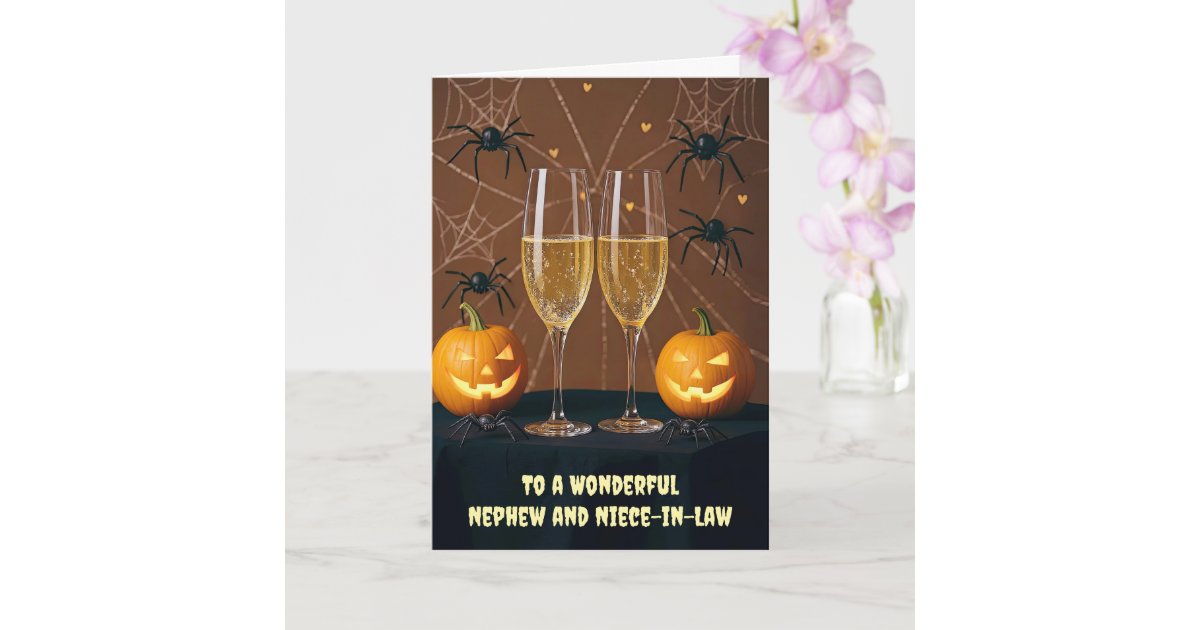 Nephew and Wife Niece in Law Halloween Card | Zazzle
