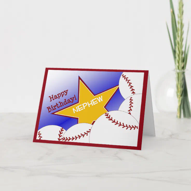 Nephew - Happy Birthday Baseball Loving Nephew Card | Zazzle