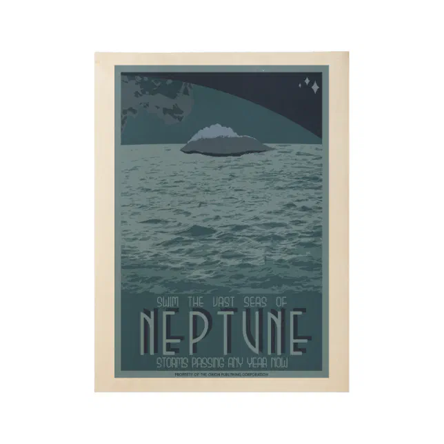 Neptune Art Deco Space Travel Poster | Zazzle
