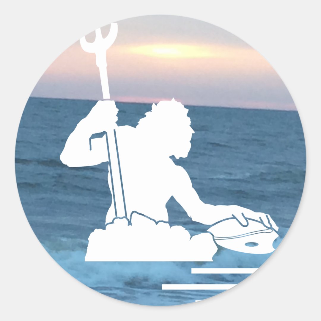 Neptune on the Sea Sticker | Zazzle