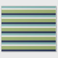 Neptune, Seashell, Green and Navy Stripes Wrapping Paper | Zazzle