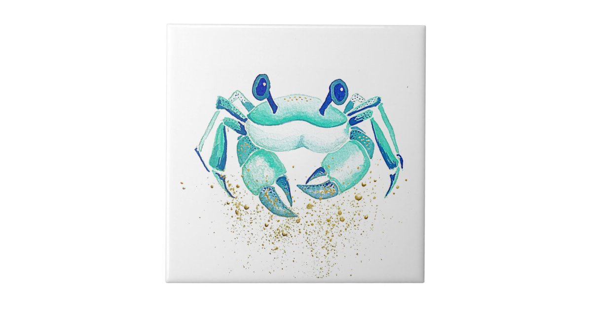 Neptune's Crab Tile | Zazzle