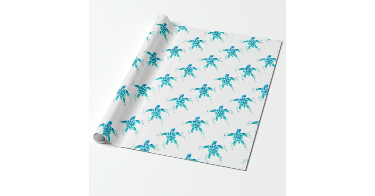 Neptune's Turtle Wrapping Paper | Zazzle