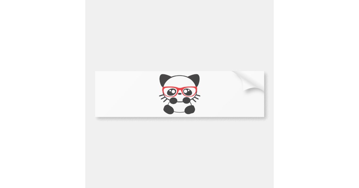 Nerd Cat Bumper Sticker | Zazzle