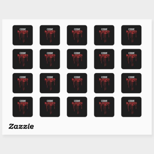 Nerd Code Blooded Halloween Costume Square Sticker | Zazzle