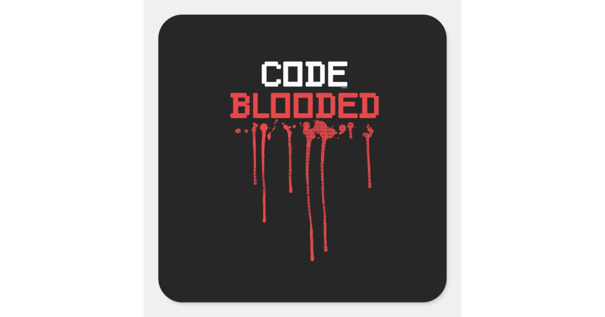 Nerd Code Blooded Halloween Costume Square Sticker | Zazzle