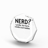 Nerd? Funny, geeky design Acrylic Award | Zazzle