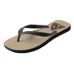 Nerd Glasses Poop Emoji Flip Flops | Zazzle