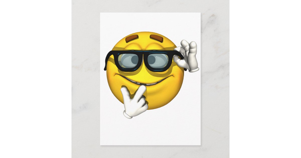 Nerd Yellow Face Postcard | Zazzle