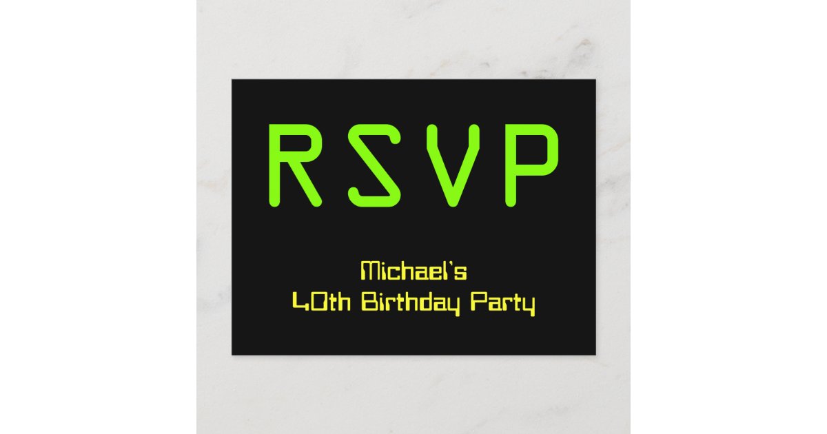 Nerdy, Digital Style & Techie "RSVP" Postcard | Zazzle