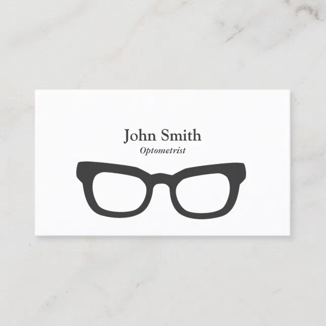 Nerdy Glasses Optometrist Business Card | Zazzle
