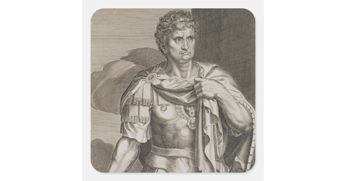 Nero Claudius Caesar Emperor of Rome 54-68 AD engr Square Sticker | Zazzle