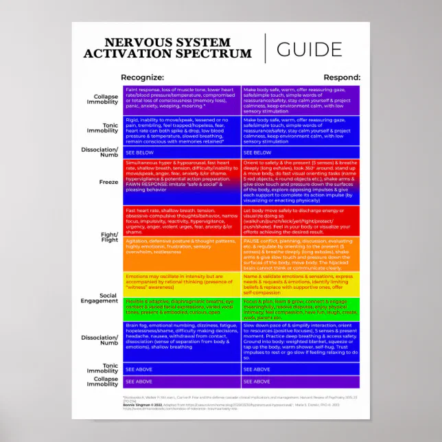 Nervous System Activation Spectrum Guide Poster | Zazzle
