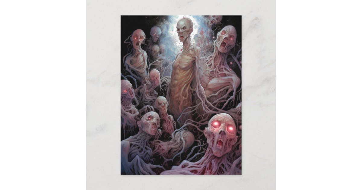 Nest Of Undead Zombies Horror Art Postcard | Zazzle