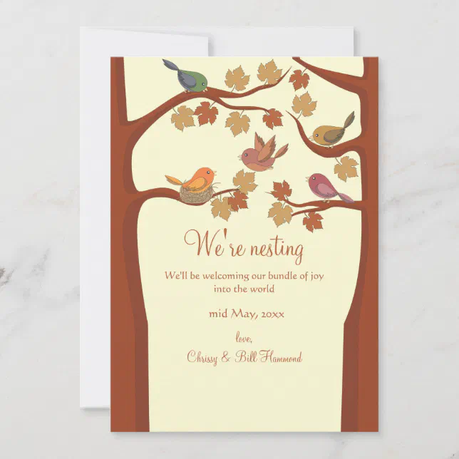 Nesting Birds Pregnancy Announcement | Zazzle
