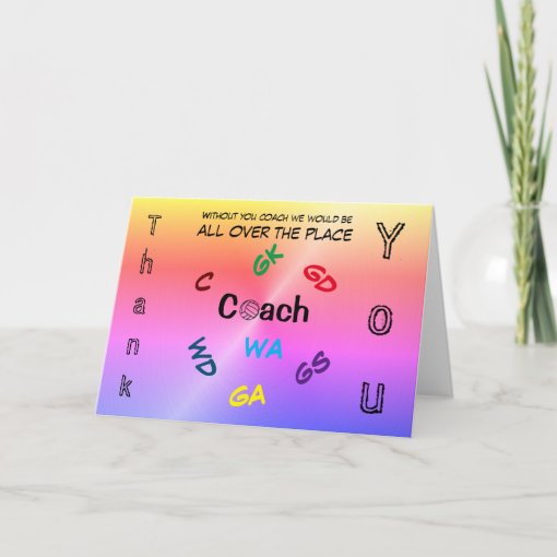 Netball Coach Thank you Card | Zazzle