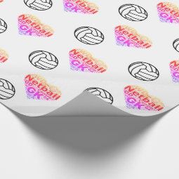 Netball Heart and Ball Design Wrapping Paper | Zazzle