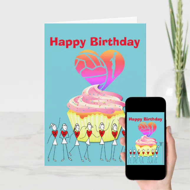 Netball Heart and Positions Happy Birthday Card | Zazzle