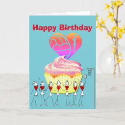 Netball Heart and Positions Happy Birthday Card | Zazzle
