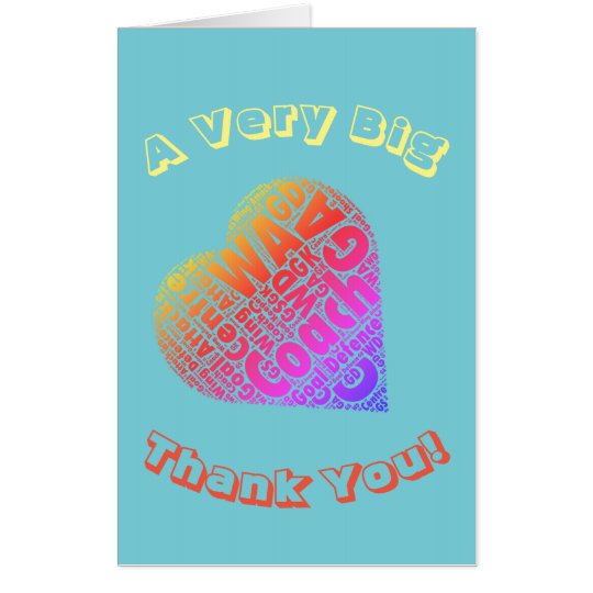 Netball Heart Coach Big Thank You Greeting Card | Zazzle.com