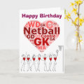 Netball Heart Positions Happy Birthday Card | Zazzle
