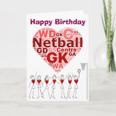 Netball Heart Positions Happy Birthday Card | Zazzle