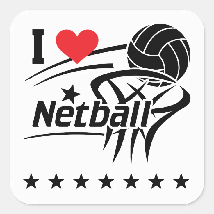 Netball, I Love Netball, Sticker | Zazzle