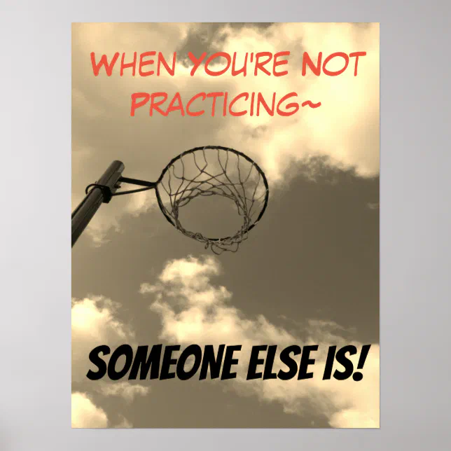 Netball Player Practice Motivational Quote Poster | Zazzle