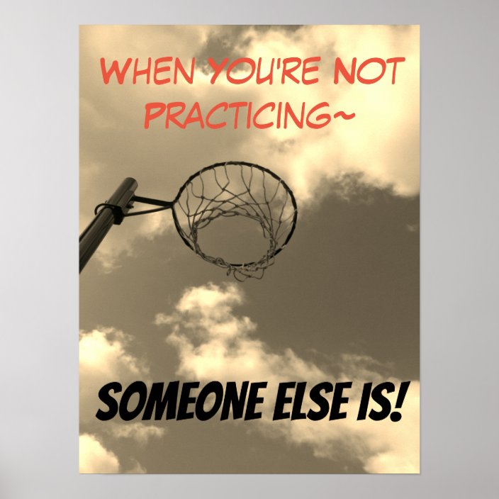 Netball Player Practice Motivational Quote Poster | Zazzle.com
