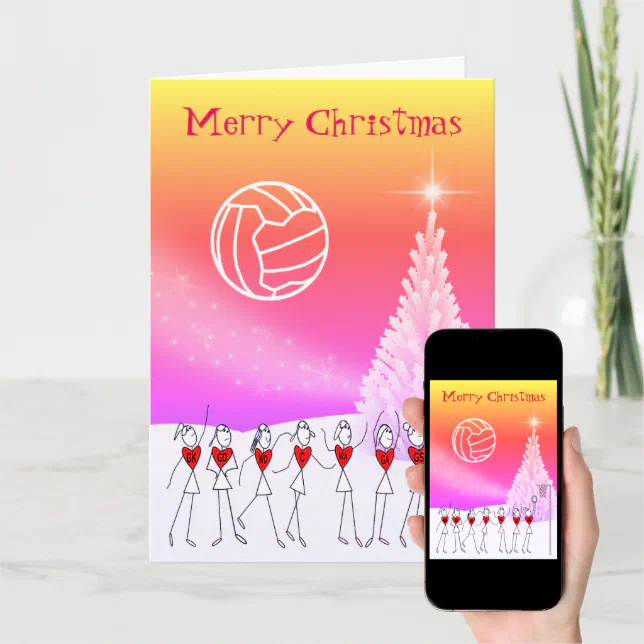 Netball Players Ball Themed Christmas Greeting Holiday Card | Zazzle