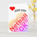 Netball Positions Heart Design Good Luck Card | Zazzle