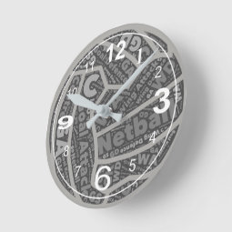 Netball Positions Themed Ball Design Round Clock | Zazzle