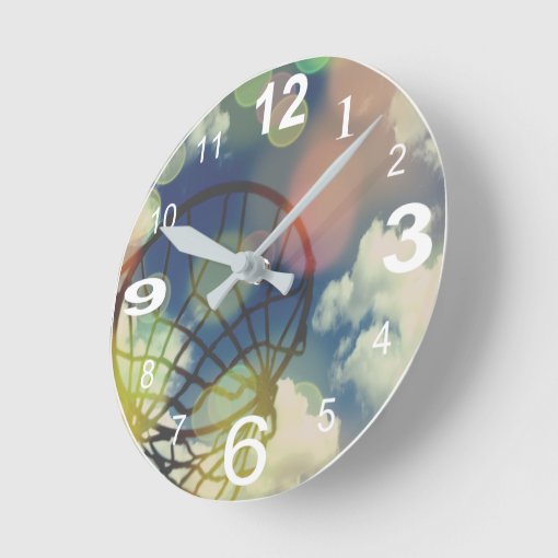 Netball Themed Picture Print Design Round Clock | Zazzle