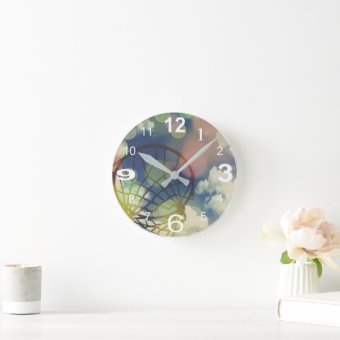Netball Themed Picture Print Design Round Clock | Zazzle