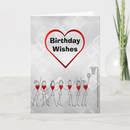 Netball Wishes Happy Birthday Card | Zazzle.com