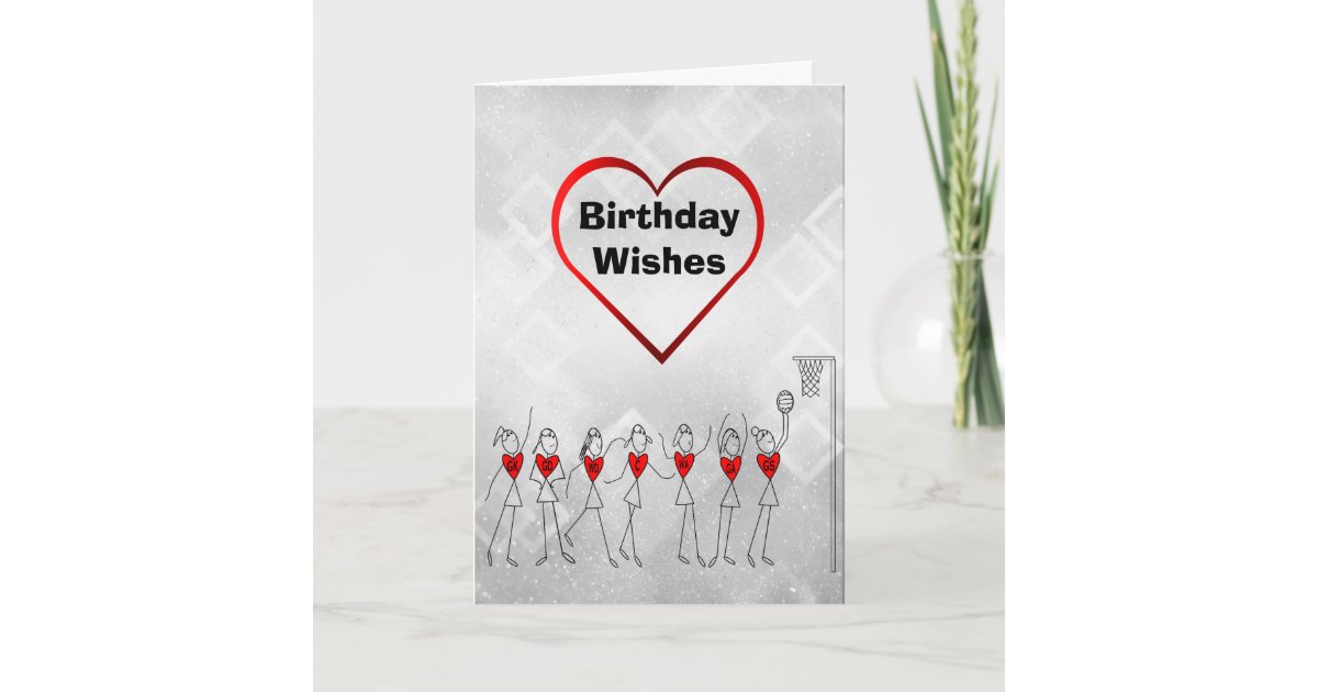 Netball Wishes Happy Birthday Card | Zazzle