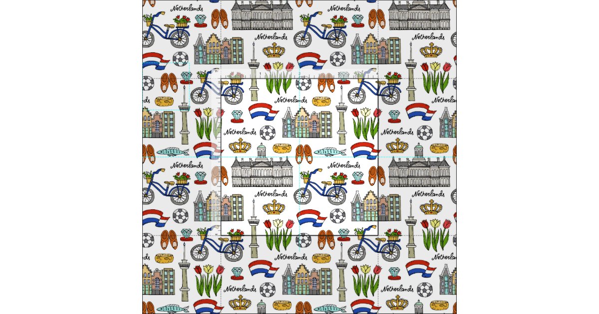 Netherland Doodle Pattern Fabric | Zazzle